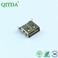 China USB2.0 Type A Female Connector, Centered Pin Horizontal SMT Surface Mount Full Shielded Socket, 480Mbps PCB SMD Receptacle for sale