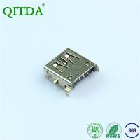 China USB2.0 Type A Female Connector, Centered Pin Horizontal SMT Surface Mount Full Shielded Socket, 480Mbps PCB SMD Receptacle for sale