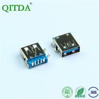 China USB3.0 Type A Female Connector, Sink Board DIP Double Row H4.56mm Horizontal Shielded Socket, 5Gbps PCB Recessed Through Hole Receptacle for sale
