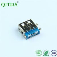 China USB3.0 Type A Female Connector, Sink Board DIP Double Row H4.56mm Horizontal Shielded Socket, 5Gbps PCB Recessed Through Hole Receptacle for sale