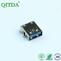 China USB3.0 Type A Female Connector, Sink Board DIP Double Row H4.56mm Horizontal Shielded Socket, 5Gbps PCB Recessed Through Hole Receptacle for sale
