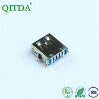 China USB3.0 Type A Female Connector, Sink Board DIP Double Row H4.56mm Horizontal Shielded Socket, 5Gbps PCB Recessed Through Hole Receptacle for sale