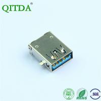 China USB3.0 Type A Female Connector, Sink Recessed Board Double Row H4.46 DIP Horizontal Shielded Socket, 5Gbps PCB Recessed Through Hole Receptacle for sale