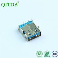 China USB3.0 Type A Female Connector, Sink Recessed Board Double Row H4.46 DIP Horizontal Shielded Socket, 5Gbps PCB Recessed Through Hole Receptacle for sale