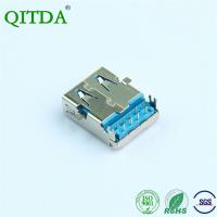 China USB3.0 Type A Female Connector, Sink Recessed Board Double Row H4.46 DIP Horizontal Shielded Socket, 5Gbps PCB Recessed Through Hole Receptacle for sale