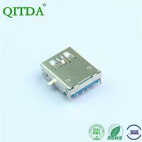 China USB3.0 Type A Female Connector, Sink Recessed Board Double Row H4.46 DIP Horizontal Shielded Socket, 5Gbps PCB Recessed Through Hole Receptacle for sale