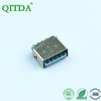 China QITDA USB3.0 Type A female connector adopts ultra-compact short body design with dimension L10.58mm, height H2.56mm, horizontal DIP through-hole structure and full metal EMI shielding shell, complying for sale