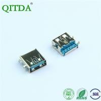 China USB3.0 Type A Female Connector, Short Body Sink Recessed PCB H3.3mm Double Row DIP Shielded Socket, 5Gbps Through Hole PCB Receptacle for sale