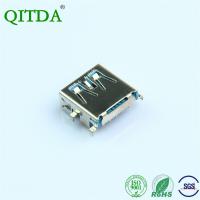 China USB3.0 Type A Female Connector, Short Body Sink Recessed PCB H3.3mm Double Row DIP Shielded Socket, 5Gbps Through Hole PCB Receptacle for sale