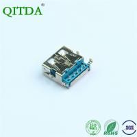 China USB3.0 Type A Female Connector, Short Body Sink Recessed PCB H3.3mm Double Row DIP Shielded Socket, 5Gbps Through Hole PCB Receptacle for sale