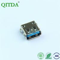 China Sink Recessed H3.5mm SMT USB 3.0 3.1 Type A 9Pin Female Connector, 5Gbps Surface Mount EMI Shielded PCB Socket for sale