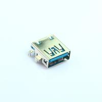 China Sink Recessed H4.46mm Straight Edge DIP USB3.2 Gen2 Type A Female Connector, 10Gbps 9Pin Full Shielded PCB Through Hole Socket for sale