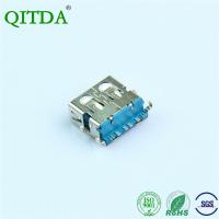 China Sink Recessed H2.11mm SMT USB3.1 Gen2 Type A 8Pin Female Connector, 10Gbps Surface Mount EMI Shielded PCB Socket for sale