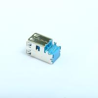 China Dual Port Sink Recessed Straight Edge DIP USB3.1 USB3.2 Gen2 Type A Female Connector, 10Gbps 9Pin Double Deck Through Hole PCB Socket for sale