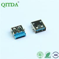 China Short Body L13.0mm H2.86mm Centered Pin Sink Recessed DIP USB3.0 Type A Female Connector, 5Gbps PCB Through Hole Shielded Socket for sale
