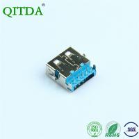 China Short Body L13.0mm H2.86mm Centered Pin Sink Recessed DIP USB3.0 Type A Female Connector, 5Gbps PCB Through Hole Shielded Socket for sale