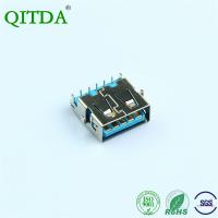 China Short Body L13.0mm H2.86mm Centered Pin Sink Recessed DIP USB3.0 Type A Female Connector, 5Gbps PCB Through Hole Shielded Socket for sale