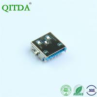 China Short Body L13.0mm H2.86mm Centered Pin Sink Recessed DIP USB3.0 Type A Female Connector, 5Gbps PCB Through Hole Shielded Socket for sale