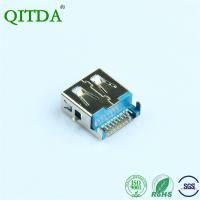 China Short Body L14.25mm H2.45mm Horizontal SMT USB3.0 Type A Female Connector, 5Gbps Surface Mount EMI Shielded PCB Socket for sale