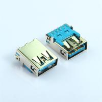 China USB3.0 Type A Female Connector,90° Horizontal DIP 9 Straight Pin Full Shielded Socket,5Gbps Through Hole PCB Receptacle for sale