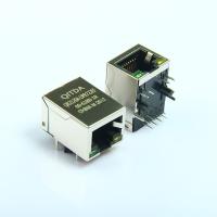 China 100Mbps RJ45 Female Connector with Integrated Transformer Filter, DIP Through Hole Ethernet Jack with Green/Yellow Status LED Shielded PCB Socket for sale