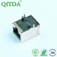 China 100Mbps 10P8C No LED RJ45 Female Connector, Vertical DIP Through Hole Ethernet Jack with Integrated Transformer Filter, Shielded PCB Network Socket for sale