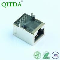 China 100Mbps 10P8C No LED RJ45 Female Connector, Vertical DIP Through Hole Ethernet Jack with Integrated Transformer Filter, Shielded PCB Network Socket for sale
