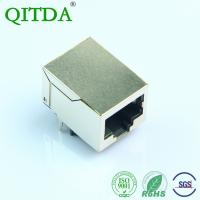 China 100Mbps 10P8C No LED RJ45 Female Connector, Vertical DIP Through Hole Ethernet Jack with Integrated Transformer Filter, Shielded PCB Network Socket for sale