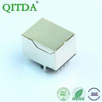 China 100Mbps 10P8C No LED RJ45 Female Connector, Vertical DIP Through Hole Ethernet Jack with Integrated Transformer Filter, Shielded PCB Network Socket for sale