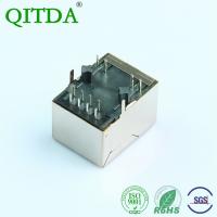 China 100Mbps 10P8C No LED RJ45 Female Connector, Vertical DIP Through Hole Ethernet Jack with Integrated Transformer Filter, Shielded PCB Network Socket for sale