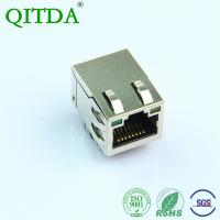 China 100Mbps 10P8C Horizontal DIP RJ45 Female Connector with Integrated Transformer Filter & Dual Link Activity LED, Shielded Tab-Up Ethernet PCB Jack for sale