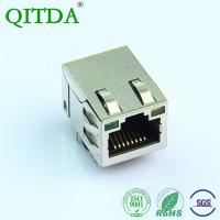China 1000Mbps Gigabit 8P8C Tab-Up DIP RJ45 Female Connector, Integrated Transformer Filter Ethernet Jack with Link & Activity Dual LED, Shielded PCB Network Socket for sale
