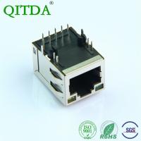 China 1000Mbps Gigabit 8P8C Tab-Up DIP RJ45 Female Connector, Integrated Transformer Filter Ethernet Jack with Link & Activity Dual LED, Shielded PCB Network Socket for sale