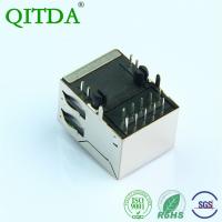 China 1000Mbps Gigabit 8P8C Tab-Up DIP RJ45 Female Connector, Integrated Transformer Filter Ethernet Jack with Link & Activity Dual LED, Shielded PCB Network Socket for sale