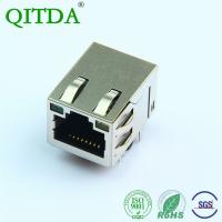China 1000Mbps Gigabit 8P8C Tab-Up DIP RJ45 Female Connector, Integrated Transformer Filter Ethernet Jack with Link & Activity Dual LED, Shielded PCB Network Socket for sale