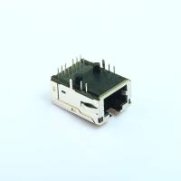 China 10Gbps Tab-Up Vertical DIP RJ45 Female Connector, Integrated Transformer Filter Ethernet Jack with Link & Activity Dual LED, Shielded PCB Network Socket Integrated Transformer Magnetic Ring for sale