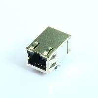 China Long Body Tab-Up Vertical DIP 8P8C Gigabit 1000Mbps RJ45 Female Connector, Integrated Transformer Filter Ethernet Jack with Link Activity Dual LED, Shielded PCB Network Socket for sale