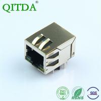 China Tab-Up Horizontal DIP 8P8C 1000Mbps Gigabit RJ45 Female Connector, Integrated Transformer Filter Ethernet Jack with Link & Activity Dual LED, Shielded PCB Network Socket for sale