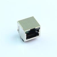 China Short Body Horizontal 90° Through Hole 8P8C RJ45 Female DIP Connector, EMI Shielded, Built-in Gigabit Transformer With Dual Link Activity LED Ethernet PCB Jack for sale