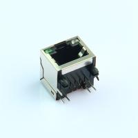 China Short Body Horizontal 90° Through Hole 8P8C RJ45 Female DIP Connector, EMI Shielded, Built-in Gigabit Transformer With Dual Link Activity LED Ethernet PCB Jack for sale