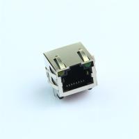 China Horizontal 90° Through Hole 8P8C RJ45 Female DIP Connector, Side Ground Spring Shrapnels, EMI Shielded, Gigabit Integrated Transformer With Dual Link Activity LED Ethernet Jack for sale
