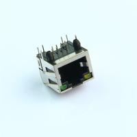 China Horizontal 90° Through Hole 8P8C RJ45 Female DIP Connector, Side Ground Spring Shrapnels, EMI Shielded, Gigabit Integrated Transformer With Dual Link Activity LED Ethernet Jack for sale