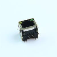 China Horizontal 90° Through Hole 8P8C RJ45 Female DIP Connector, Side Ground Spring Shrapnels, EMI Shielded, Gigabit Integrated Transformer With Dual Link Activity LED Ethernet Jack for sale