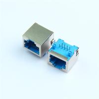 China Horizontal 90° Through Hole 8P8C RJ45 Female DIP Connector, Metal Shielded Empty Shell, No Transformer No LED Ethernet Jack for sale