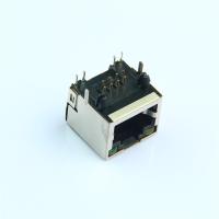 China Horizontal 90° Through Hole 8P8C RJ45 Female DIP Connector, EMI Metal Shielded, Built-in Gigabit Transformer With Dual Link Activity LED Ethernet PCB Jack for sale
