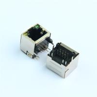 China Horizontal 90° Through Hole 8P8C RJ45 Female DIP Connector, EMI Metal Shielded, Built-in Gigabit Transformer With Dual Link Activity LED Ethernet PCB Jack for sale