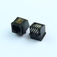 China 45 Degree Angled Through Hole 8P8C RJ45 Female DIP Connector, Full Plastic Unshielded Empty Shell No Transformer No LED Flat Pin Ethernet PCB Jack for sale
