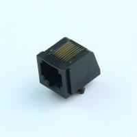 China 45 Degree Angled Through Hole 8P8C RJ45 Female DIP Connector, Full Plastic Unshielded Empty Shell No Transformer No LED Flat Pin Ethernet PCB Jack for sale