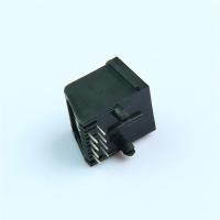 China 45 Degree Angled Through Hole 8P8C RJ45 Female DIP Connector, Full Plastic Unshielded Empty Shell No Transformer No LED Flat Pin Ethernet PCB Jack for sale