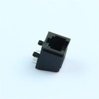 China 45 Degree Angled Through Hole 8P8C RJ45 Female DIP Connector, Full Plastic Unshielded Empty Shell No Transformer No LED Flat Pin Ethernet PCB Jack for sale